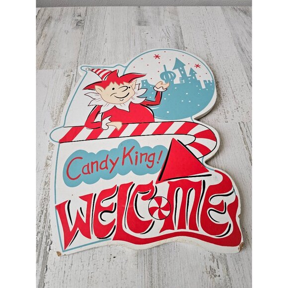 unbranded | Holiday | Vintage Elf Candy King Welcome Sign Hanging ...